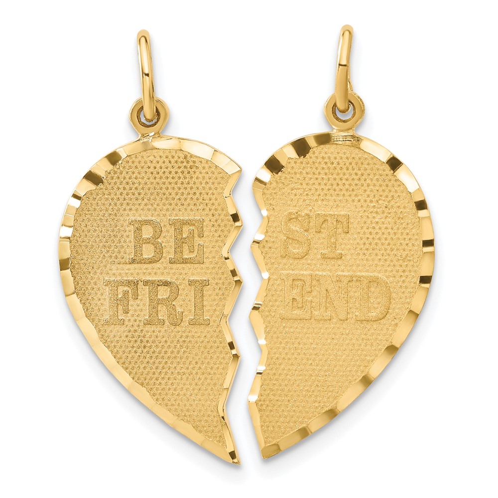 14k BEST FRIEND Diamond-cut 2-piece Charm - Diamonds by Monet