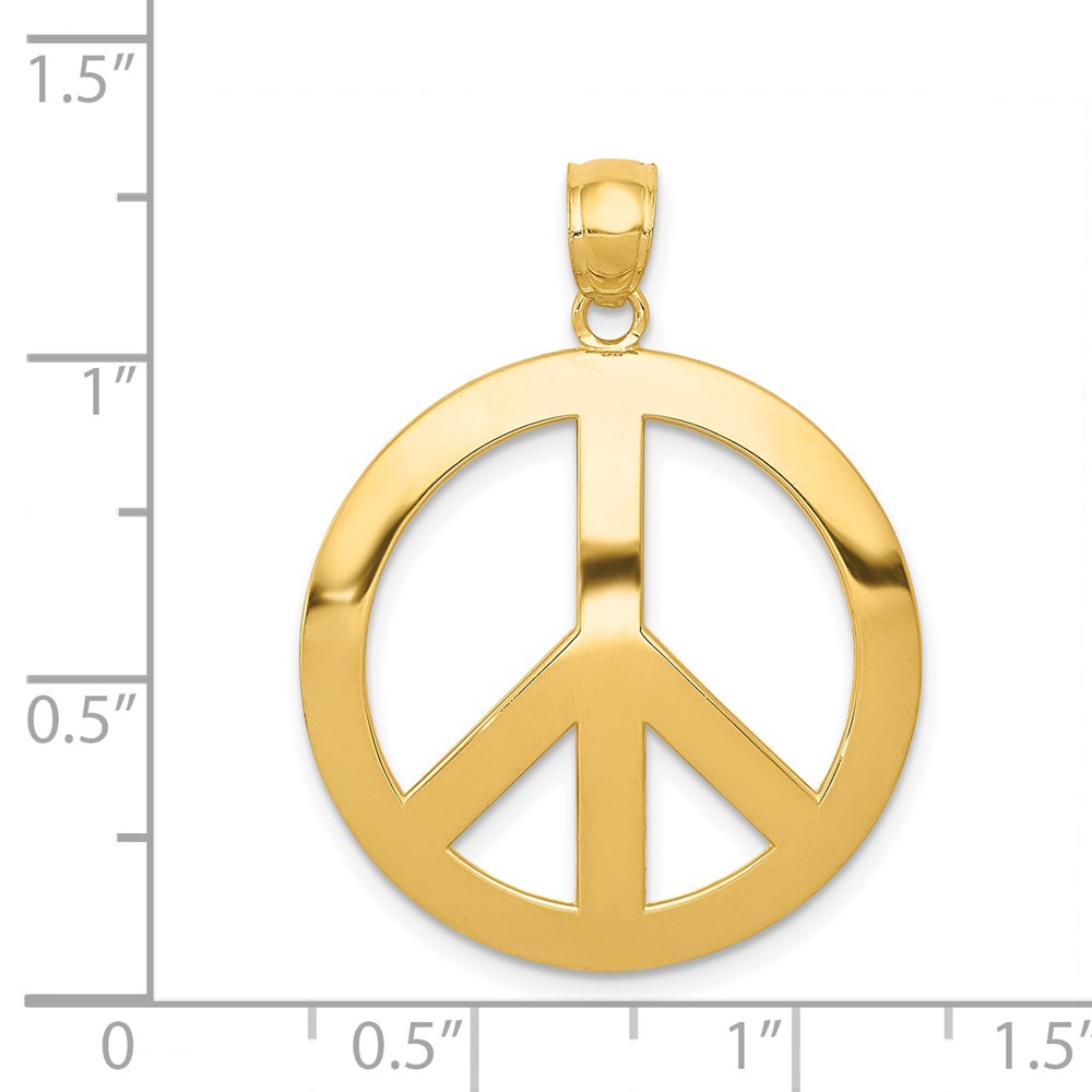 14k Peace Sign Pendant - Diamonds by Monet