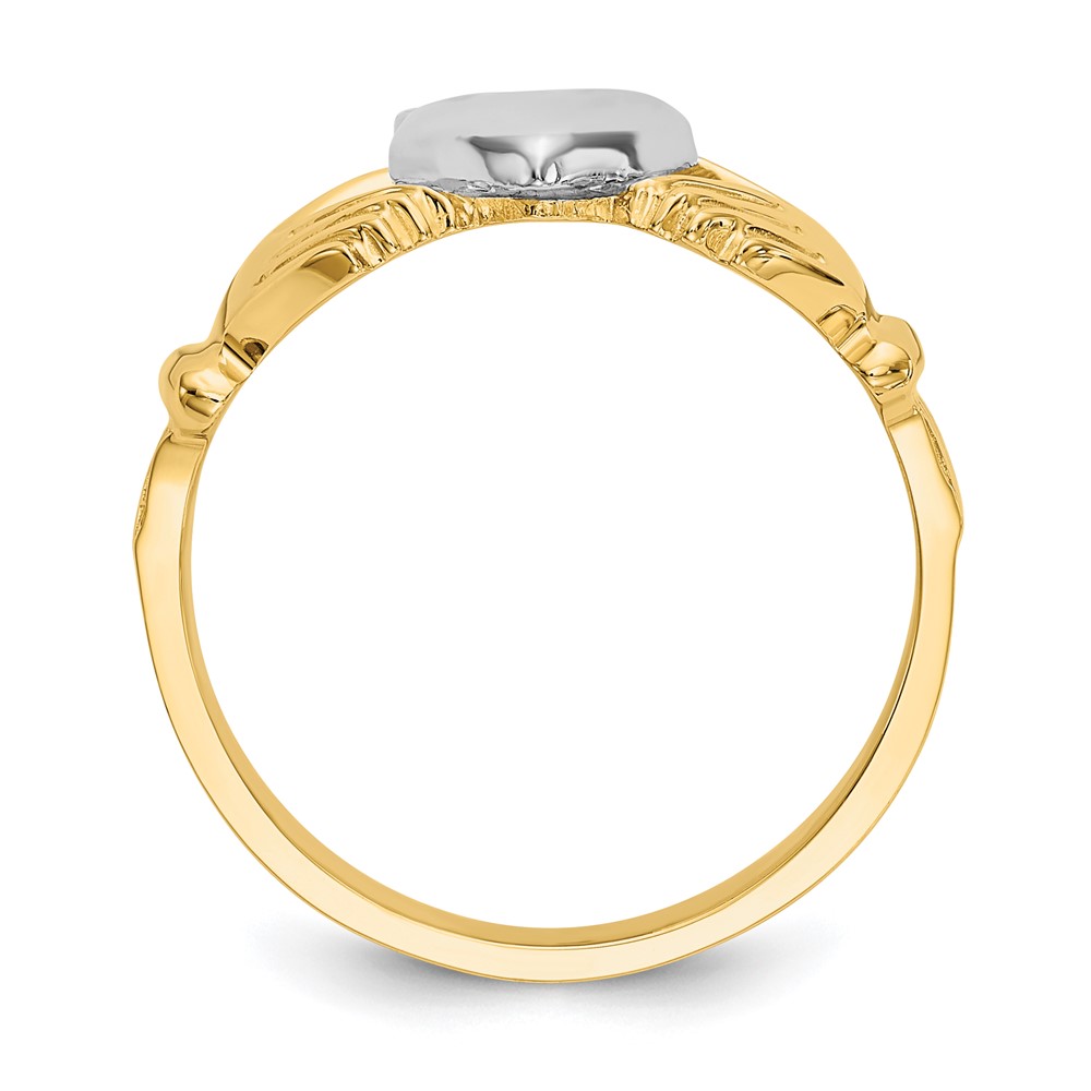 14k Mens Two-tone Claddagh Ring - Diamonds by Monet