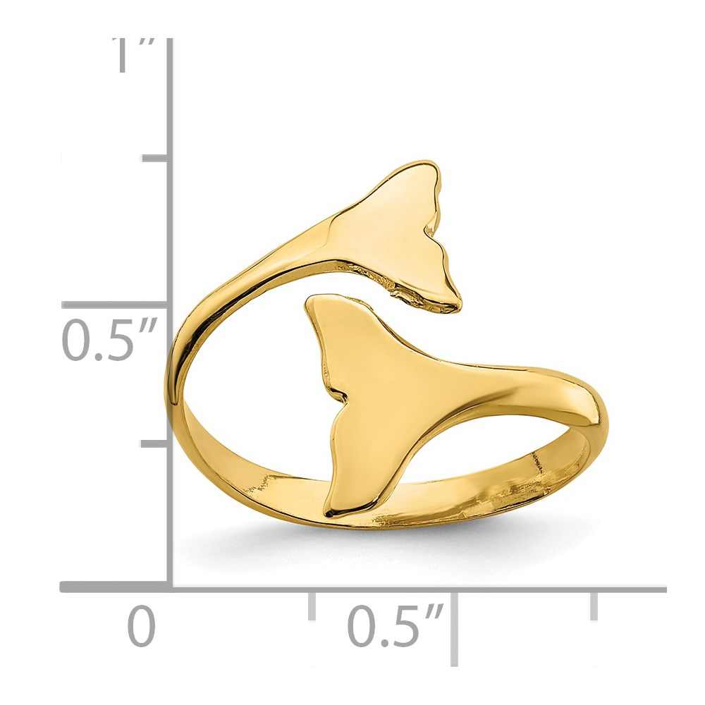 14K Double Whale Tails Ring - Diamonds by Monet
