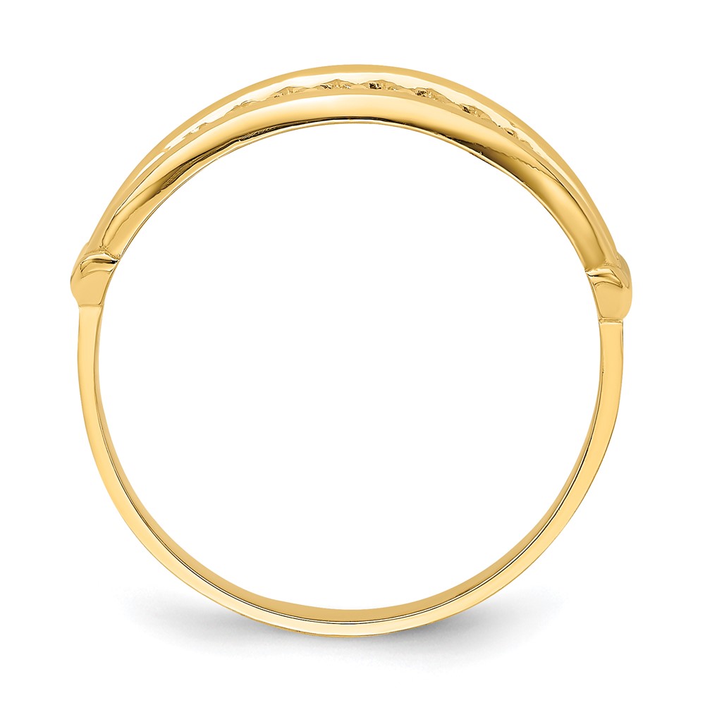 14K Tapered Diamond-Cut Pattern Ring - Diamonds by Monet