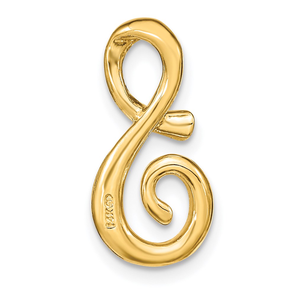 14K Polished Letter S Initial Slide - Diamonds by Monet