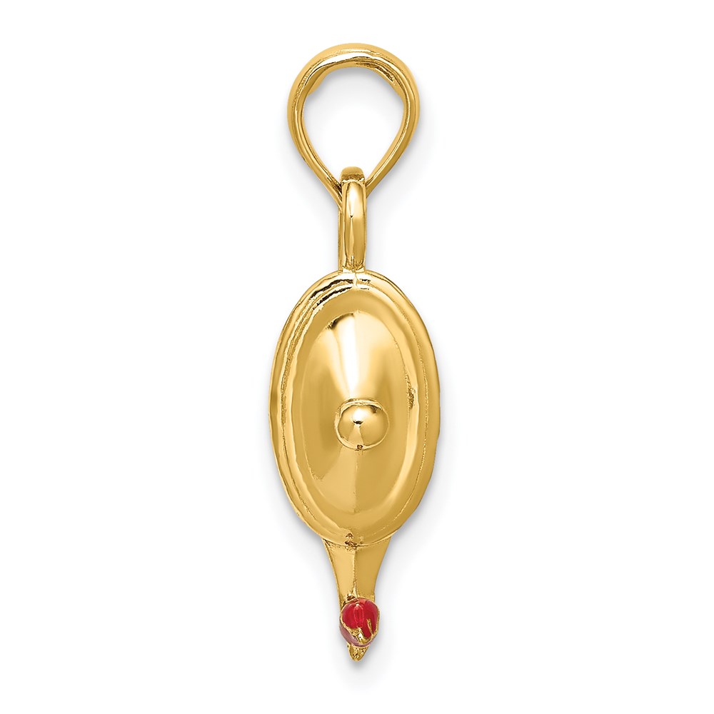 14K W/ Red Enamel Polished 3-D Genie Lamp Charm - Diamonds by Monet