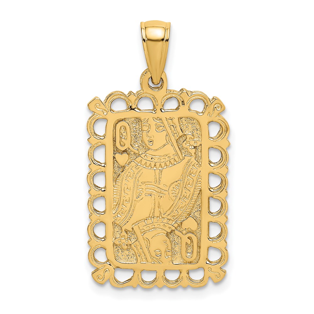 14K Queen Playing Card Charm - Diamonds by Monet