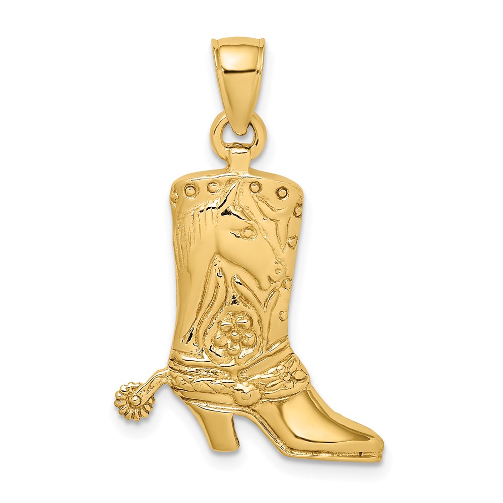 14K Cowboy Boot with Spur Charm - Diamonds by Monet
