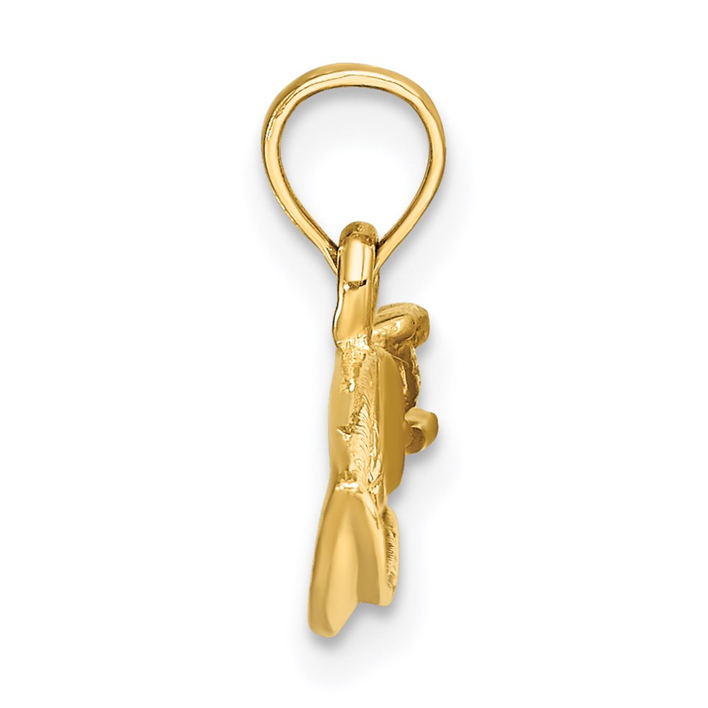 14K 2-D Textured SPEED BOAT Charm - Diamonds by Monet