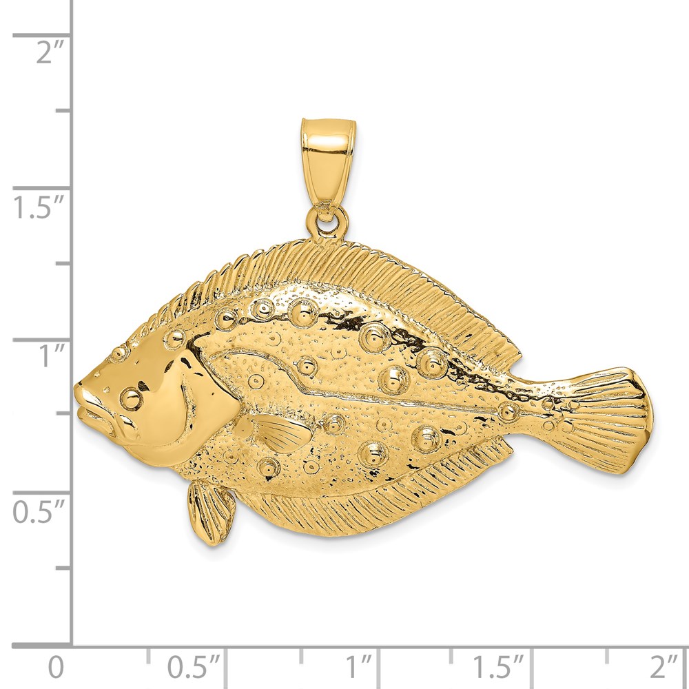 14K 3-D Flounder Fish Charm - Diamonds by Monet