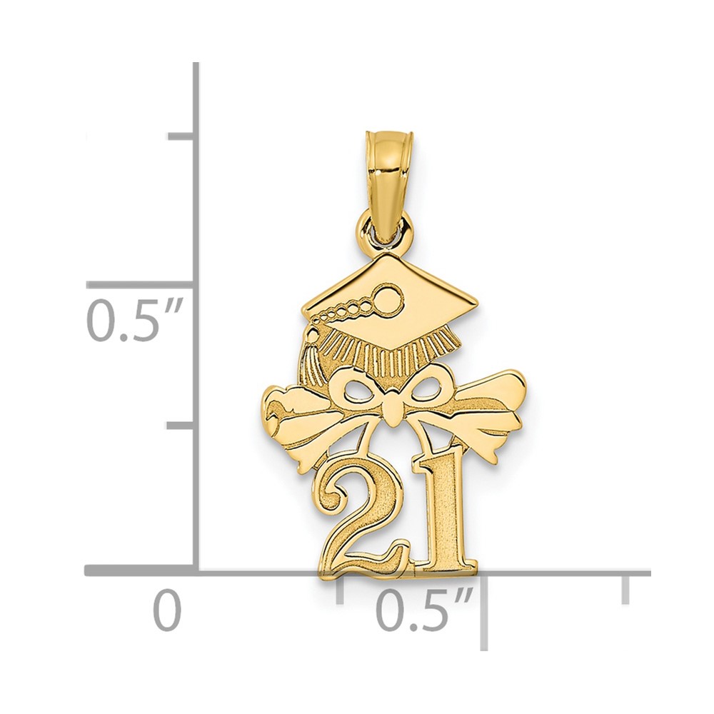 14K Graduation Cap and Diploma - 2021 Charm - Diamonds by Monet