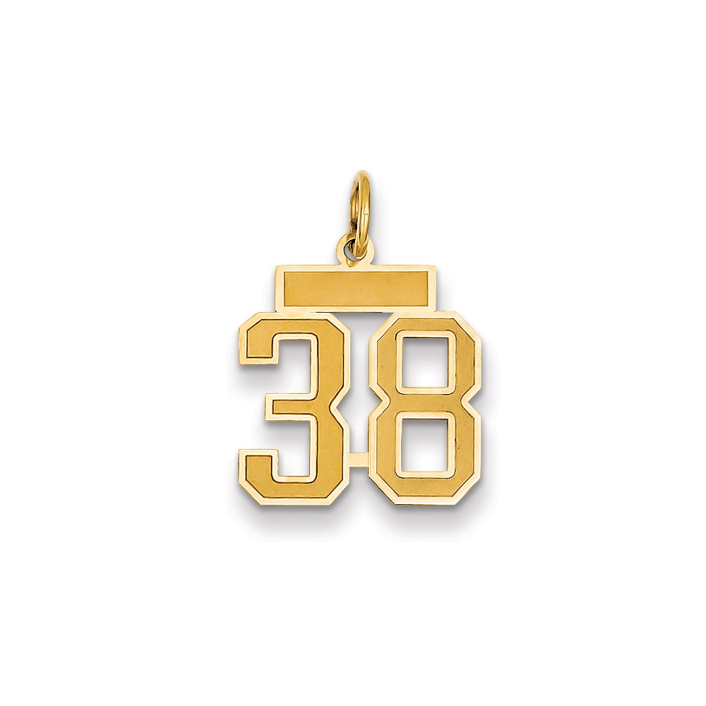 14k Small Satin Number 38 Charm - Diamonds by Monet