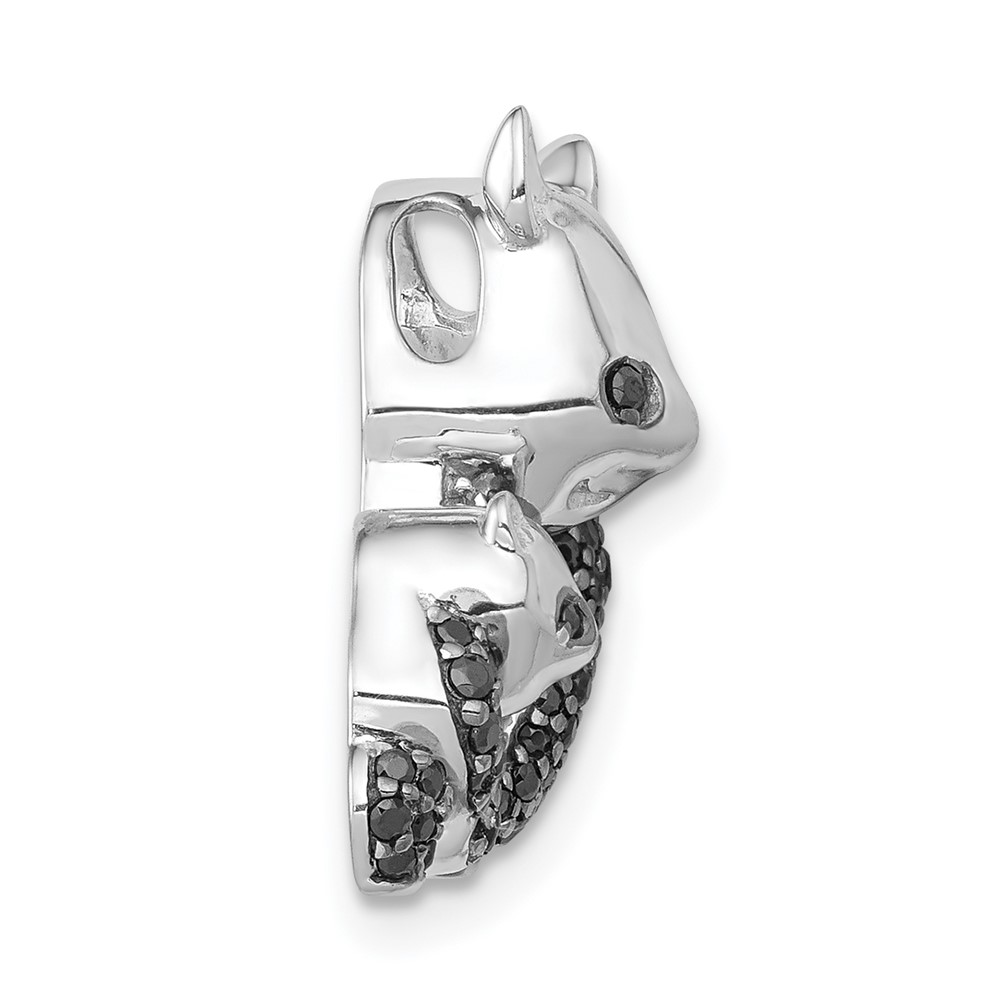 14k White Gold Black Diamond Pandas Chain Slide - Diamonds by Monet