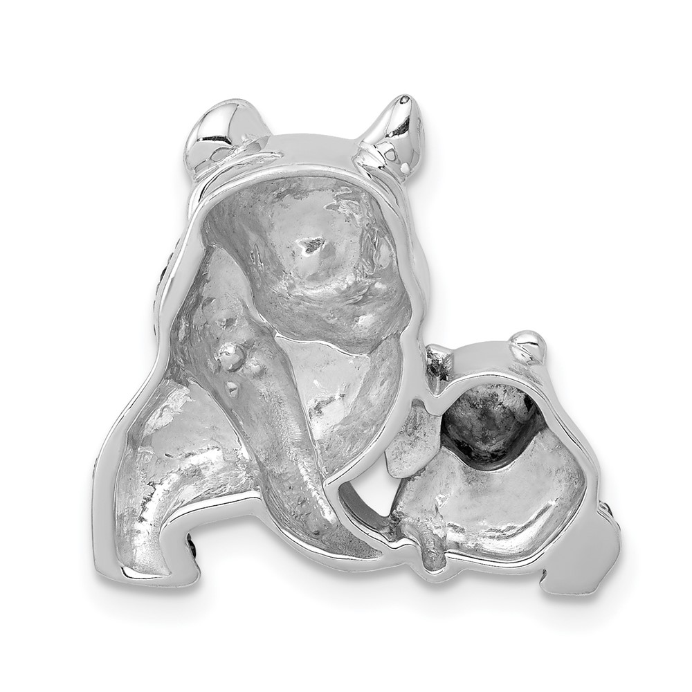 14k White Gold Black Diamond Pandas Chain Slide - Diamonds by Monet