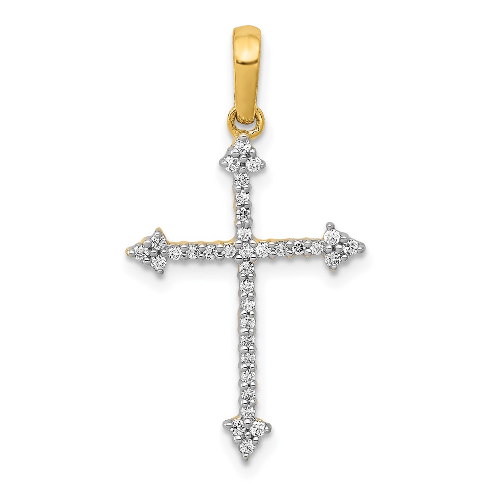 14k 1/5ct. Diamond Cross Pendant - Diamonds by Monet