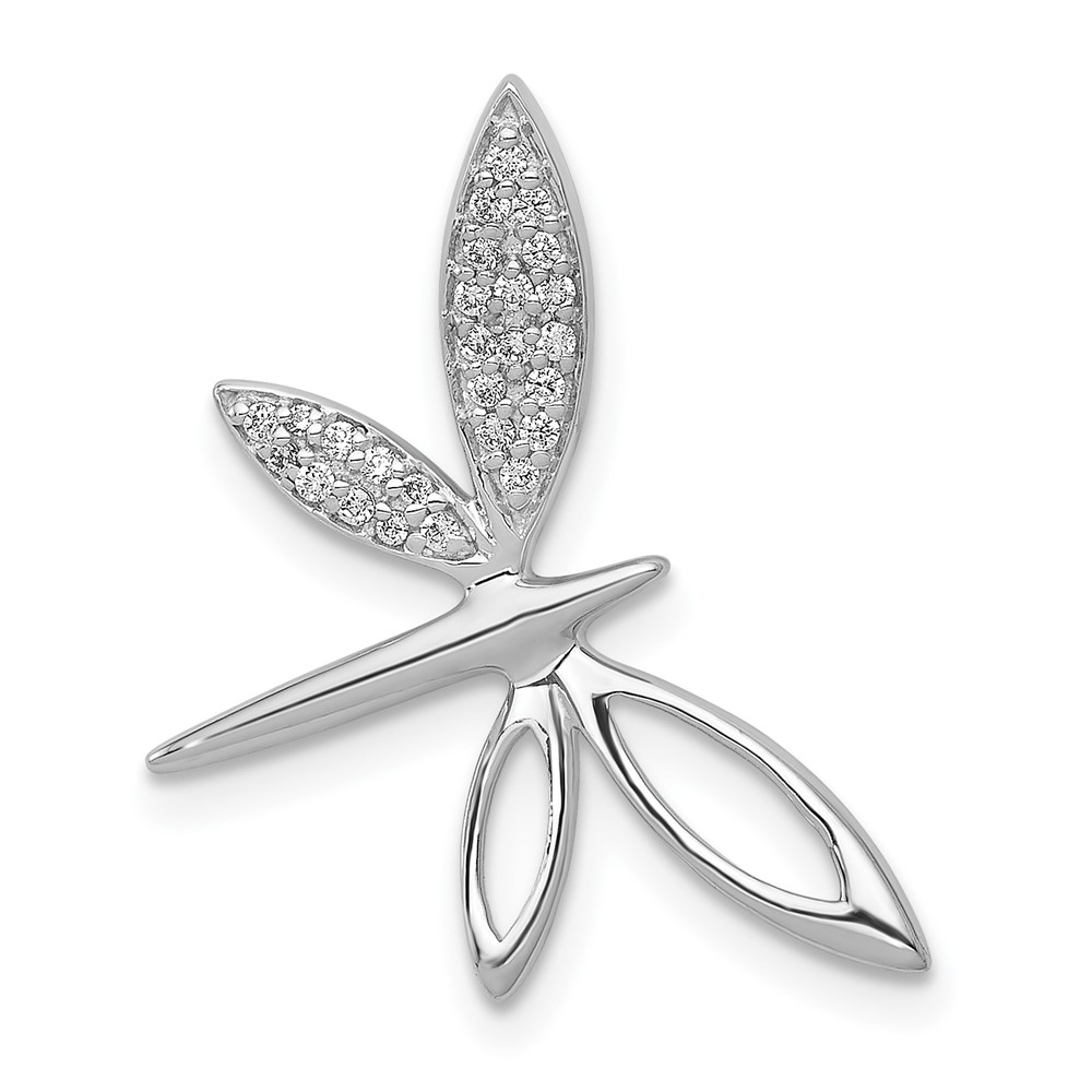 14k White Gold Diamond Dragonfly Chain Slide - Diamonds by Monet