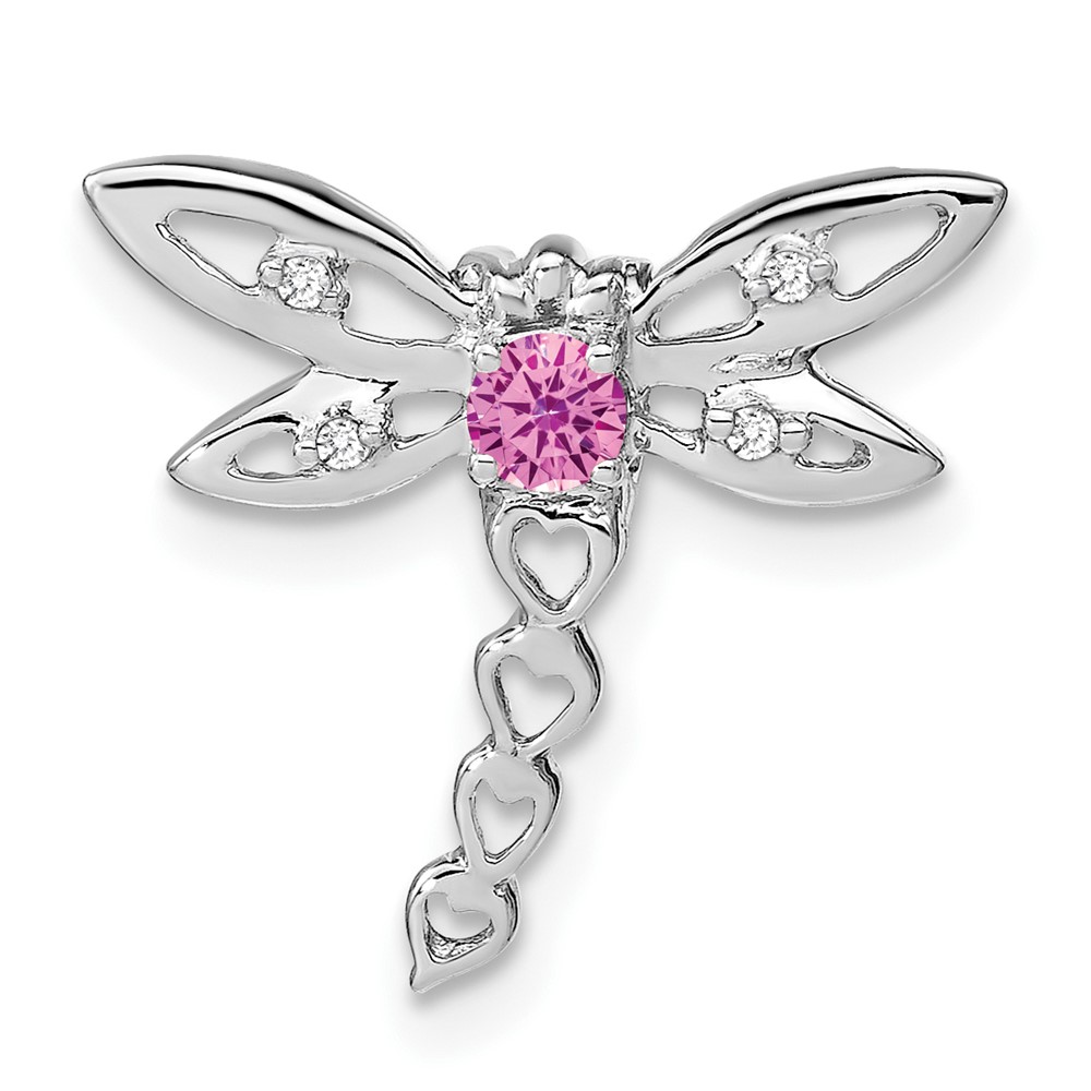 14k White Gold Amethyst and Diamond Dragonfly Chain Slide - Diamonds by ...