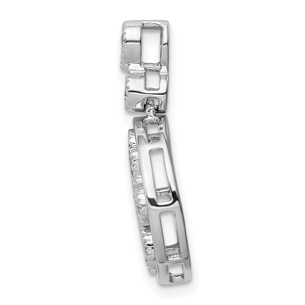 14k White Gold Floral Diamond Chain Slide - Diamonds by Monet