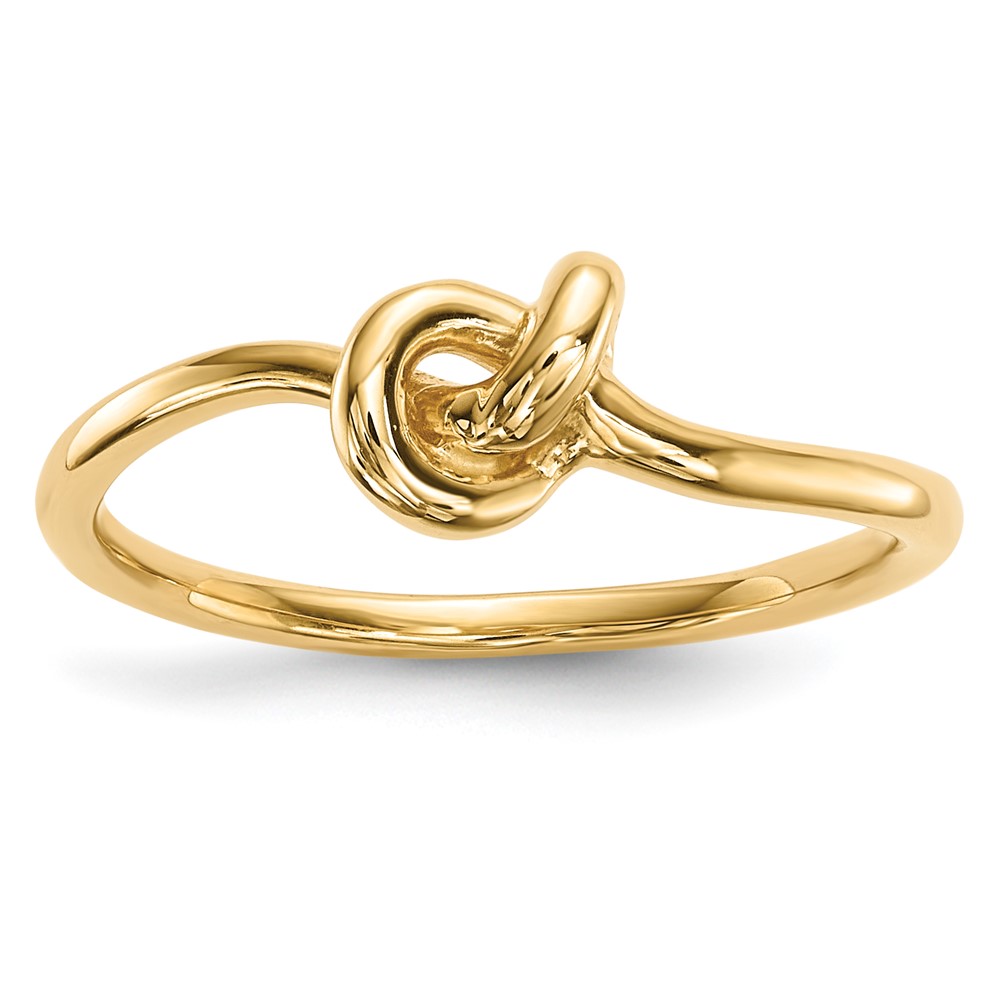 14k Polished Knot Ring - Diamonds by Monet
