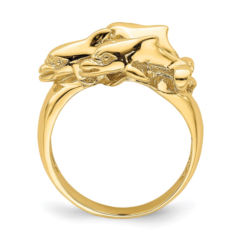 14k Dolphins Ring - Diamonds by Monet