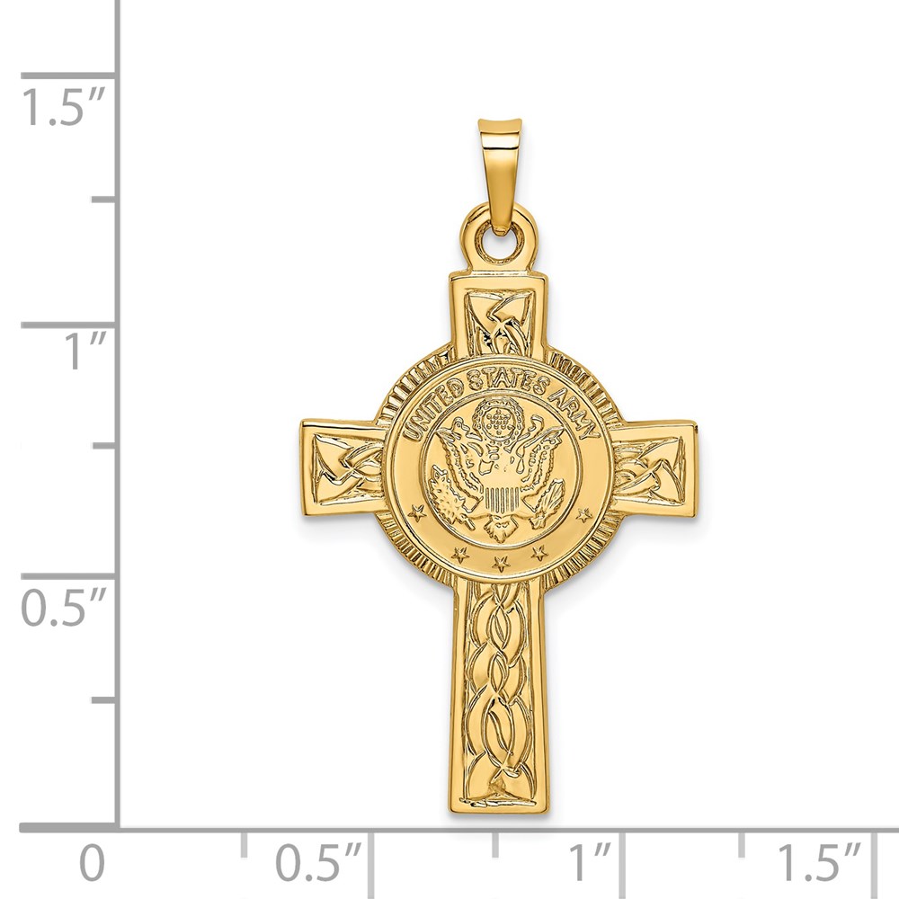 14k Army Insignia Cross Pendant - Diamonds by Monet