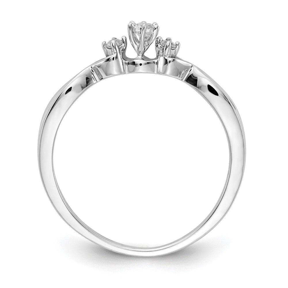 14k White Gold 3-stone Diamond Ring - Diamonds by Monet