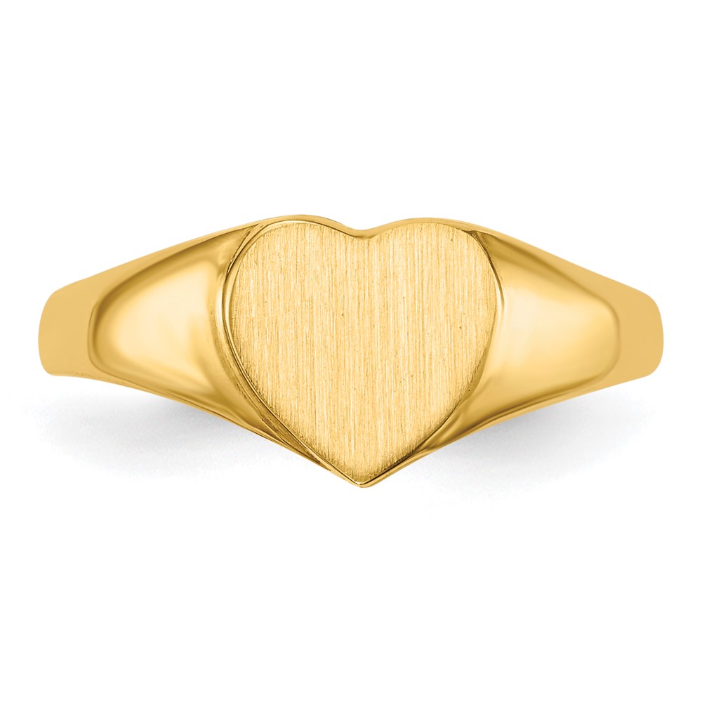 14k 7.5x8.5mm Open Back Heart Signet Ring - Diamonds by Monet