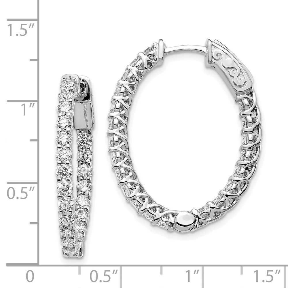 14k White Gold Oval Hoop w/Safety Clasp Earring Mountings - Diamonds by ...