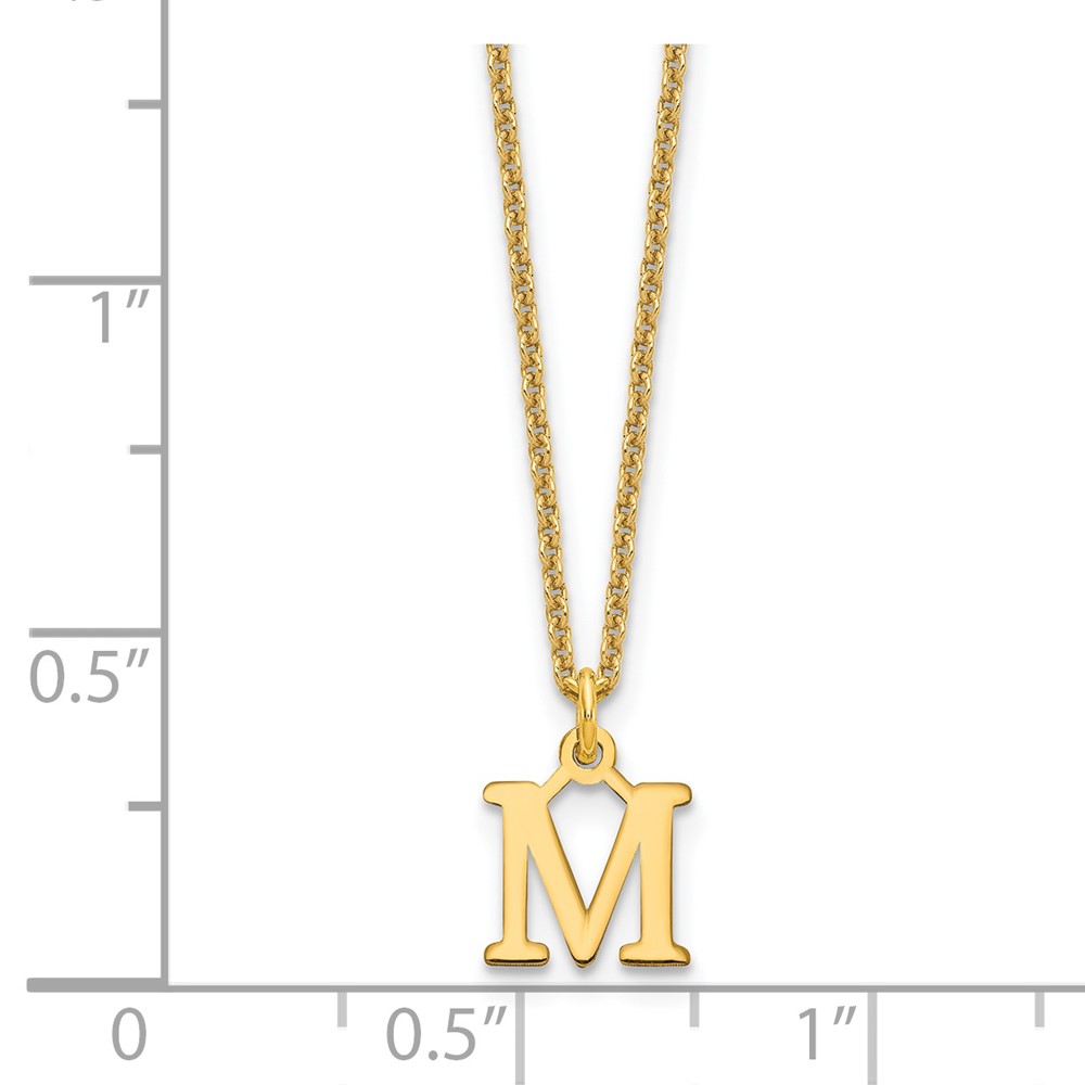 14KY Cutout Letter M Initial Necklace - Diamonds by Monet