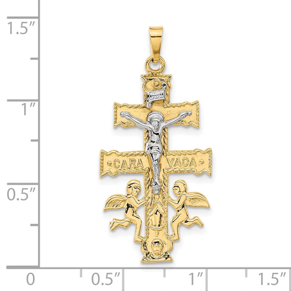 14k Two-tone Cara Vaca Crucifix Pendant - Diamonds by Monet