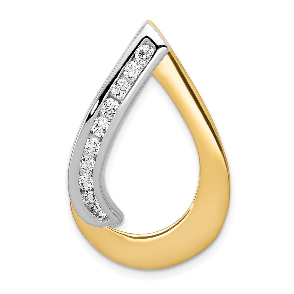 14K Two tone Teardrop Slide Mounting - Diamonds by Monet