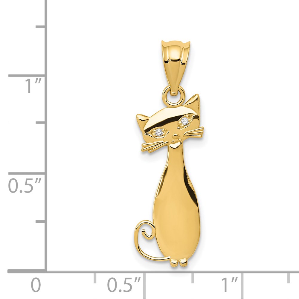 14k Diamond Cat Pendant - Diamonds by Monet