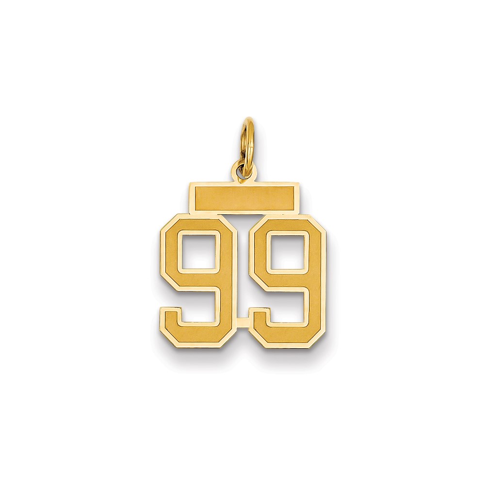 14k Small Satin Number 99 Charm - Diamonds by Monet