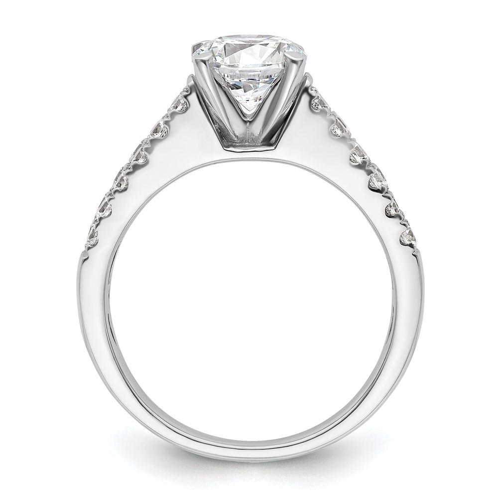 14K White Gold 2-Row Peg Set 5/8 carat Diamond Semi-mount Engagement ...