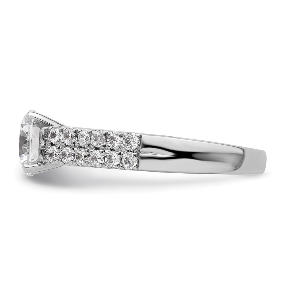 14K White Gold 2-Row Peg Set 5/8 carat Diamond Semi-mount Engagement ...