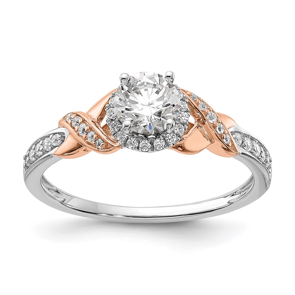Two Tone White And Rose Gold Engagement Rings