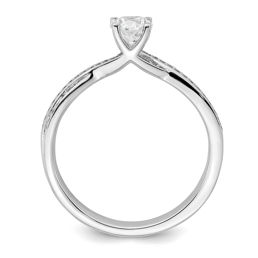 14k White Gold Criss-Cross 1/2 carat tw. Diamond Complete Engagement ...